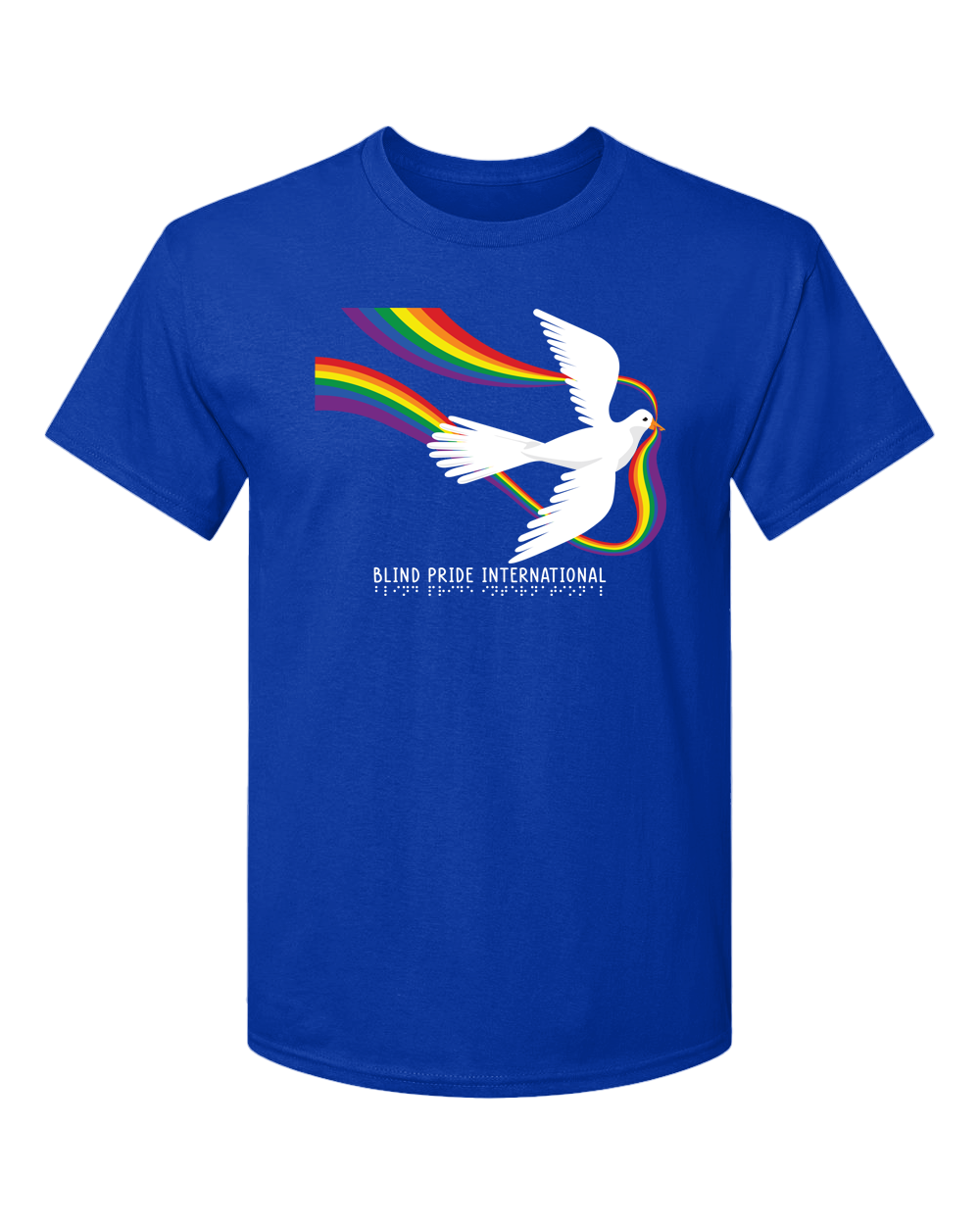 BPI Dove with Rainbow T-Shirt - Royal Blue – Blind Girl Designs