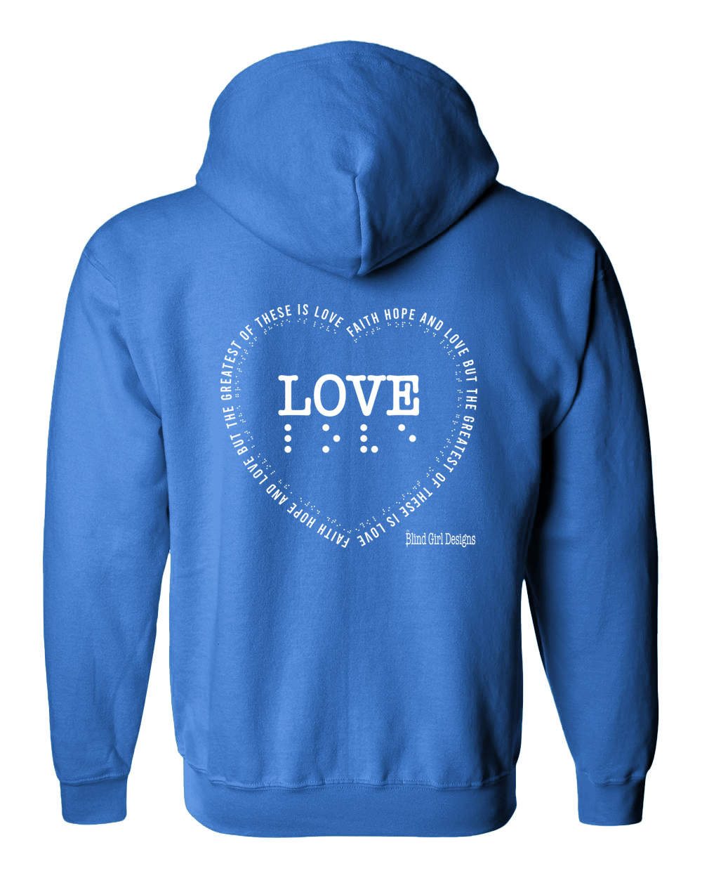 3D! LOVE Zip Hoodie - Carolina Blue – Blind Girl Designs